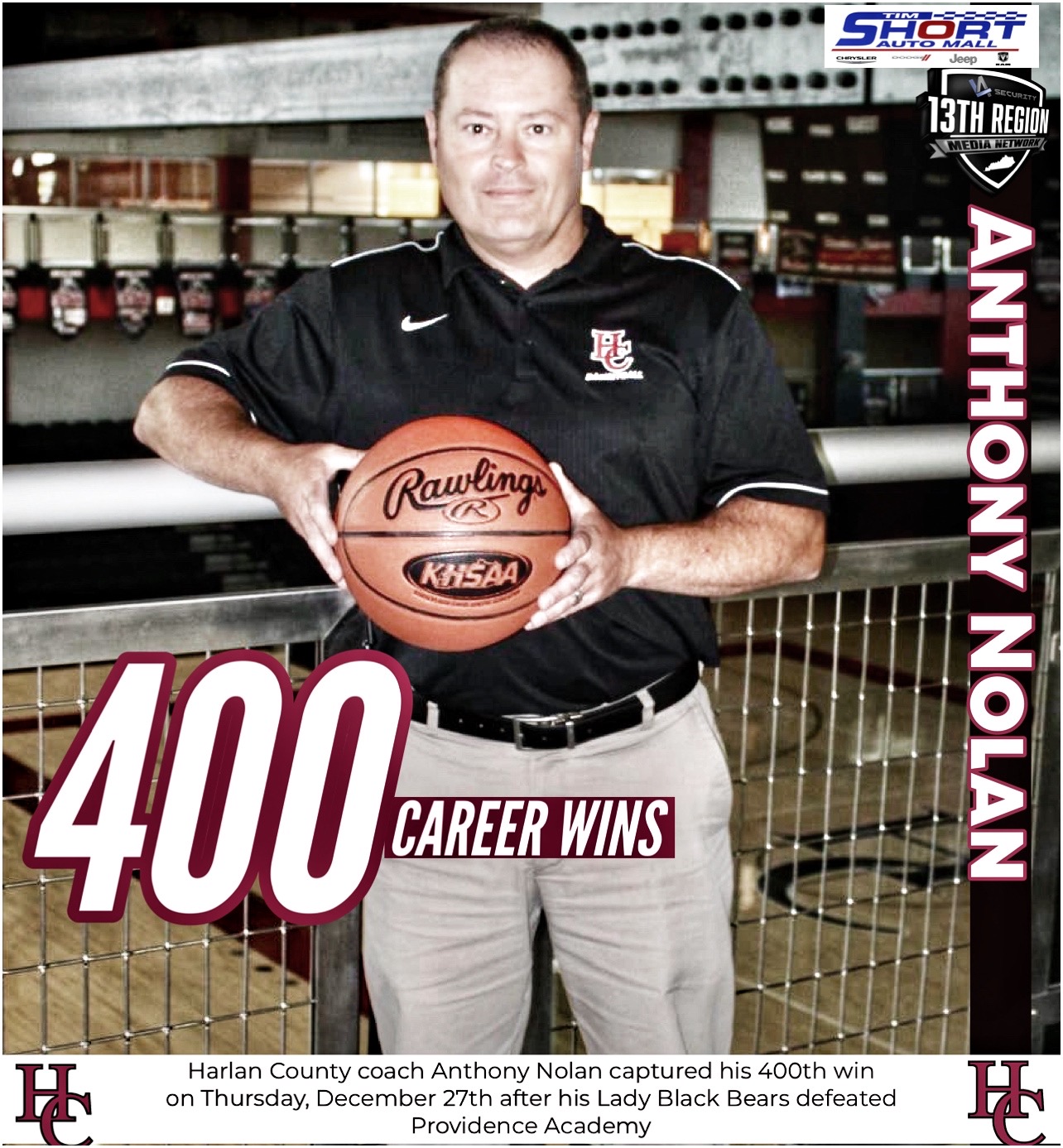 Harlan County coach Anthony Nolan picks up career win No. 400 - 13th ...